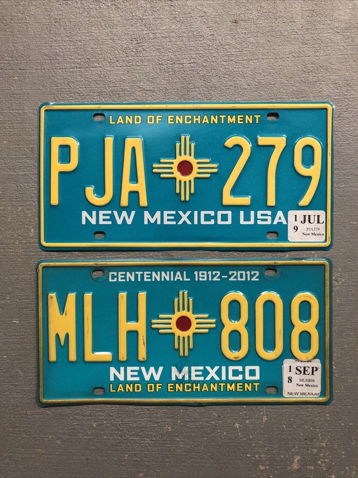 NEW MEXICO LICENSE PLATE TURQUOISE LAND OF ENCHANTMENT RANDOM LETTERS ...