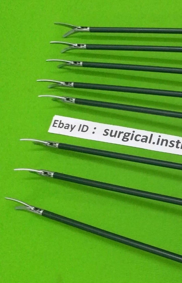 8pc Laparoscopic Curved Scissor 5mmx330mm Endoscopy Reusable Surgical ...