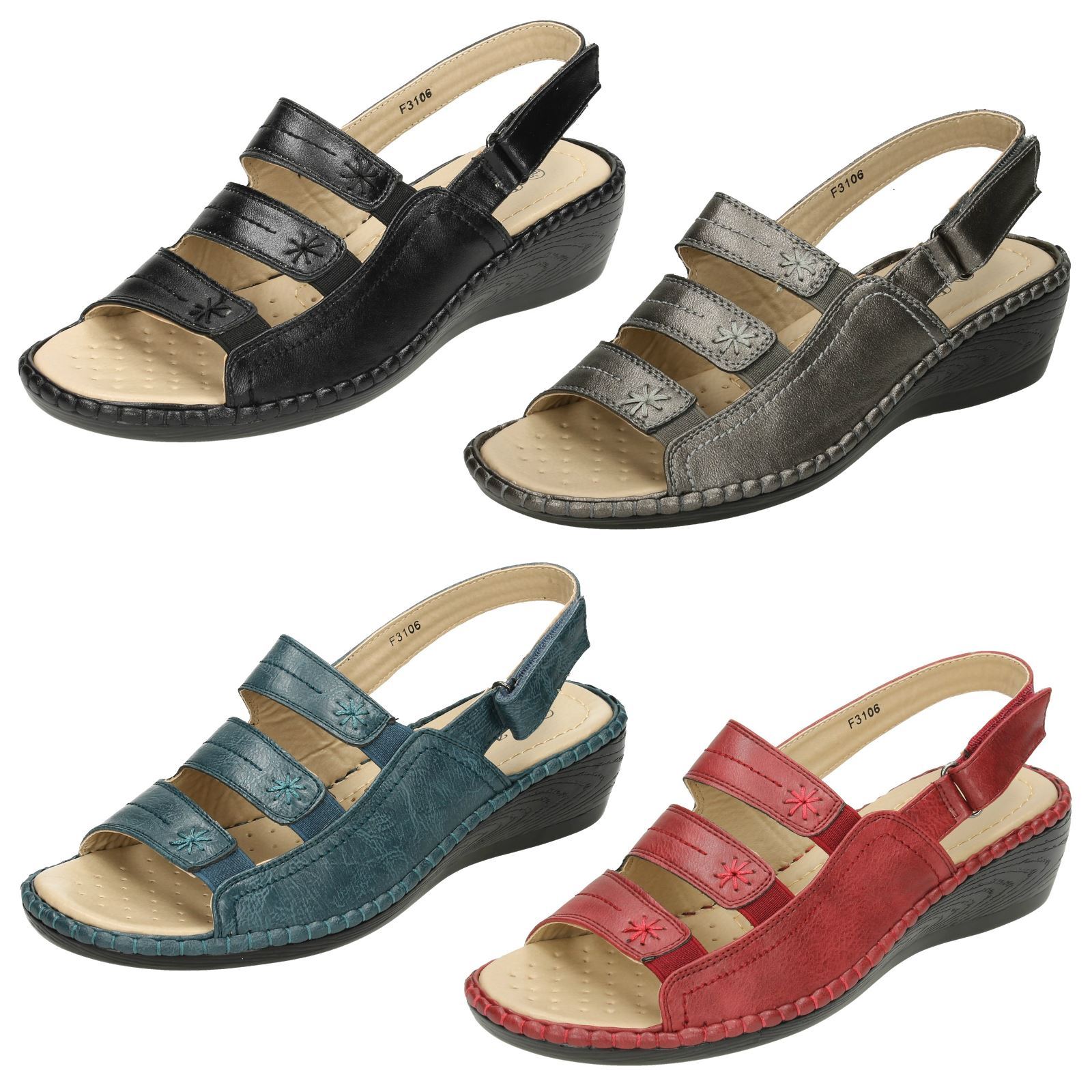 Ladies Eaze Comfort Wedge Sandals | eBay UK