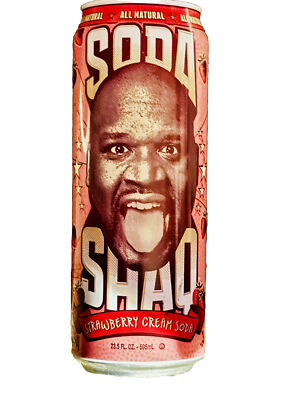 Arizona Soda Shaq Strawberry Cream Tall Can Rare White Top Full Never ...