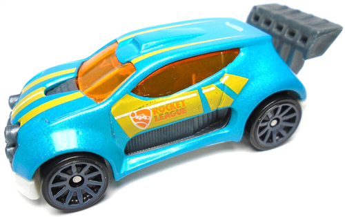 2013 HOT WHEELS FAST 4WD ROCKET LEAGUE BLUE & YELLOW 1:64 DIECAST 2 3/4 ...