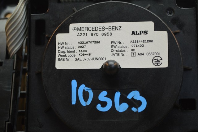 Audio Radio Multi Function Command Switch 2218706958 Fits 13 MERCEDES ...