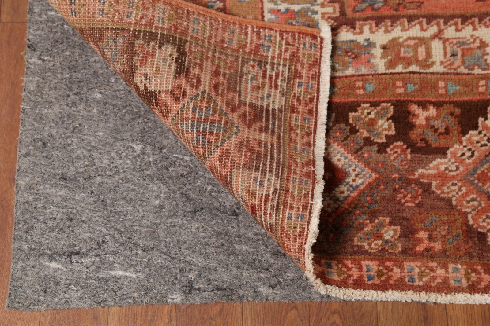 Rust/ Dark Brown Hand-Knotted Wool Vintage Heriz Dining Room Area Rug ...