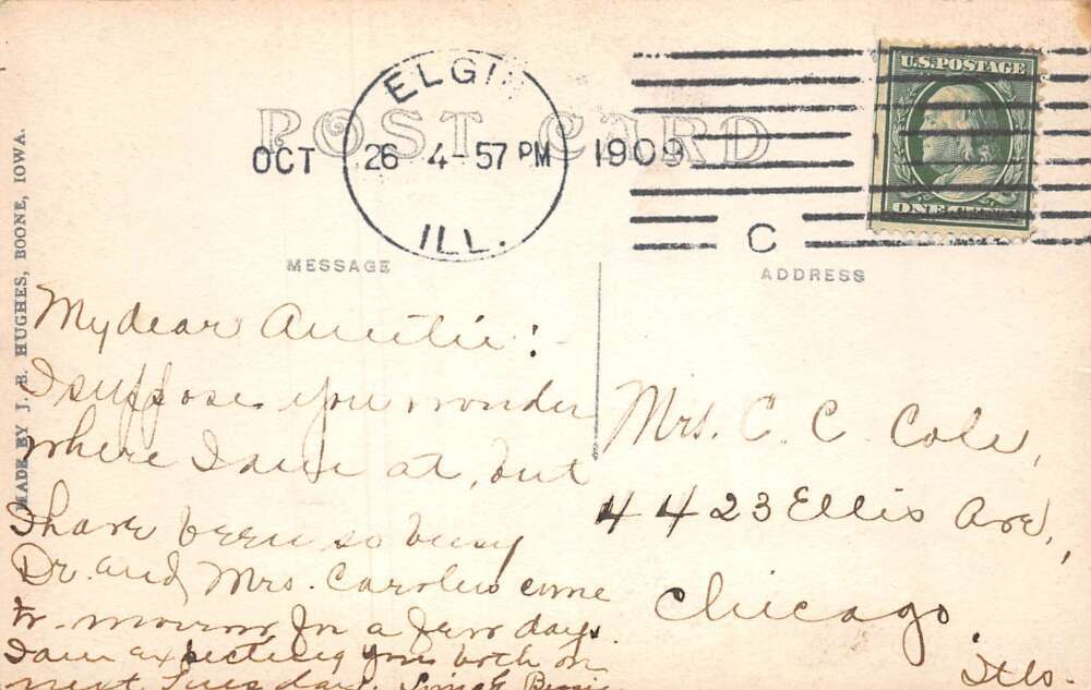 Springville Iowa Main Street North B/W Photo Print Vintage Postcard ...