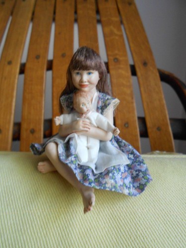 Miniature Dollhouse Doll Lucie, Baby and COA (364/500) by Susan Scogin ...