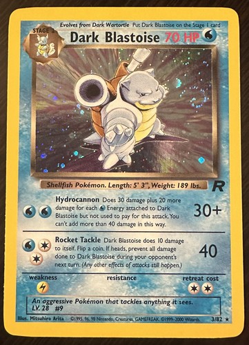 Pokemon Dark Blastoise 3/82 Team Rocket Set Holo Rare MINT HOLOGRAPHIC ...