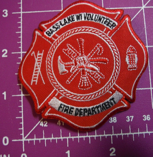 Bass Lake Wisconsin Vol. Fire department patch | eBay