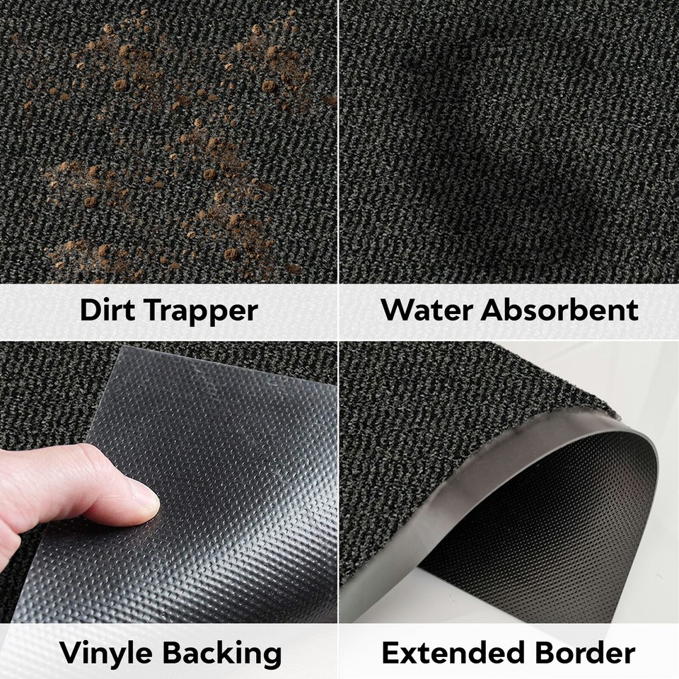 Non Slip Rubber Back Barrier Door Mat Large Heavy Duty Kitchen Rugs ...