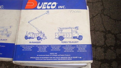 DUECO HI RANGER TEREX TELELECT OPERATORS SERVICE MAINTENANCE MAUAL | eBay
