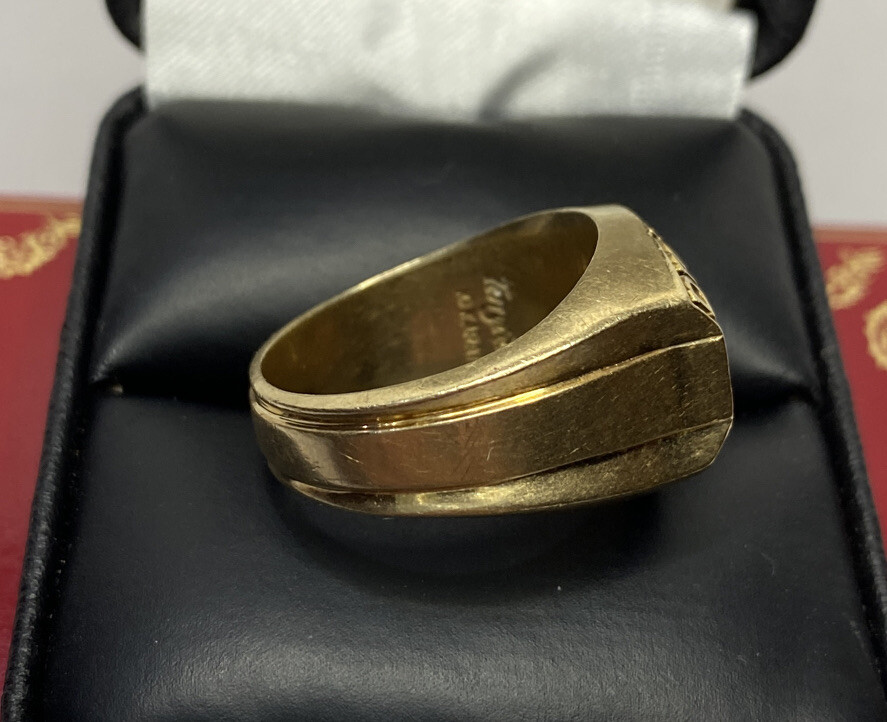 Rare Mens 10k Yellow Gold Cadillac Dealership Signet … - Gem