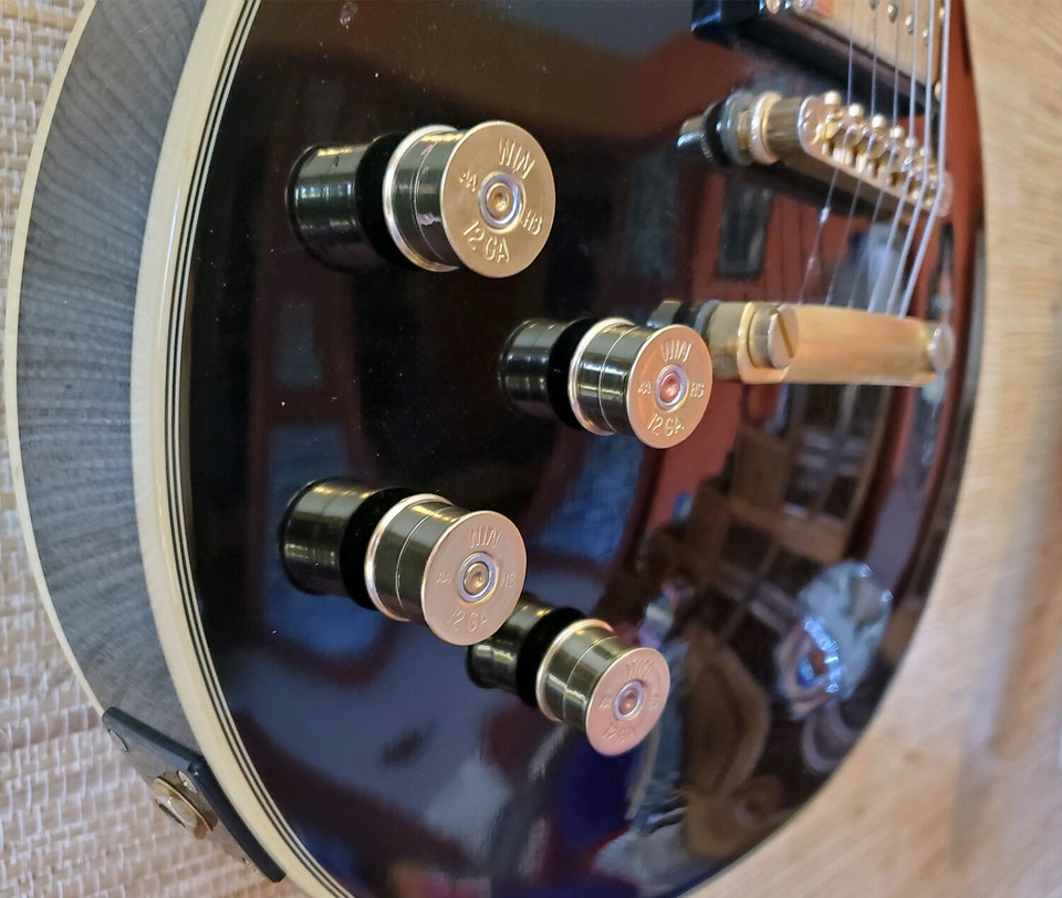 12 Gauge Shotgun Brass Split Shaft Bullet Guitar Knobs, made of ...