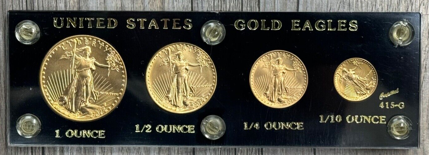1986 AMERICAN GOLD EAGLE 1.85ozt 4 COIN TYPE SET IN CAPITOL PLASTIC ...