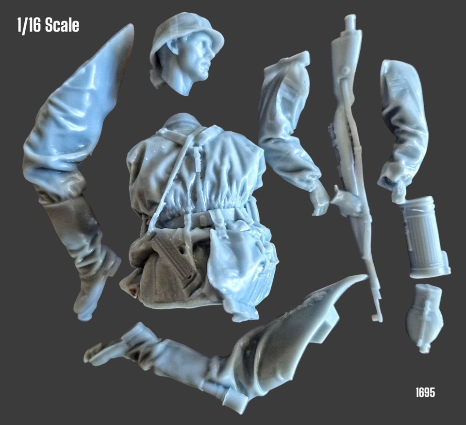 1/16 120mm Resin Figure German Waffen SS Sitting Tank Rider w 98K Model ...