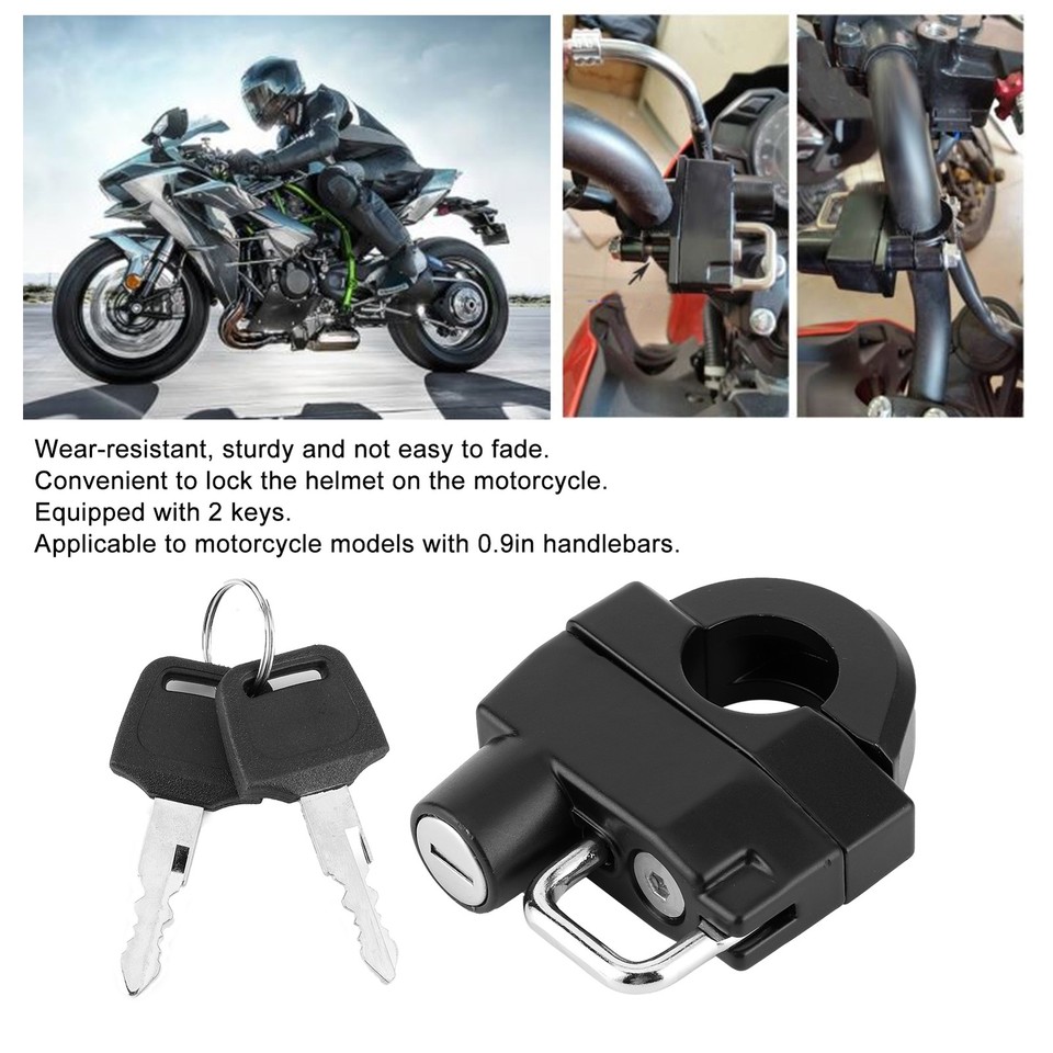 ⁺Universal Motorcycle Helmet Lock AntiTheft With Keys Riding Accessory ...