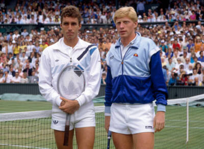 Boris Becker of West Germany and Ivan Lendl of Czechoslovakia on - Old ...