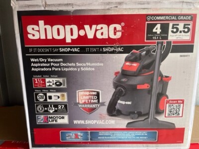 Shop-Vac 4 Gallon 5.5 Peak HP Wet Dry Vacuum with SVX2 Motor Technology ...