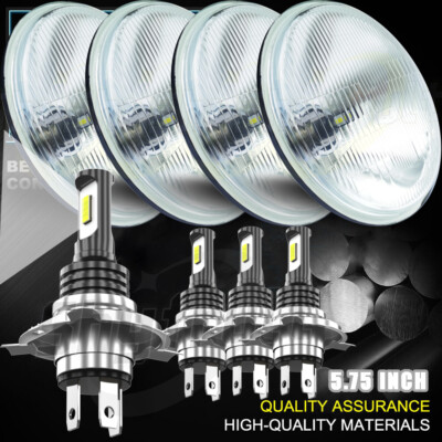 4PCS 5.75" 5-3/4 inch Round LED Headlights Hi-Lo For Ford 500 1962-1974 ...