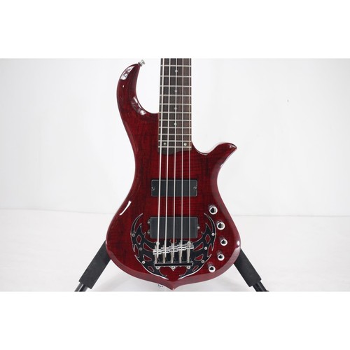 Electric Bass Guitar TRABEN Array Limited Red 5 String Maple Walnut ...