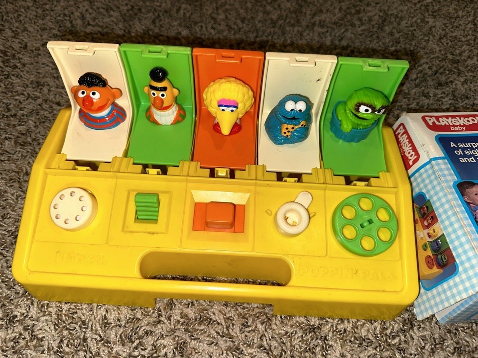 Vintage 1986 PLAYSKOOL BABY BUSY POPPIN PALS Sesame Street Infant Toy ...