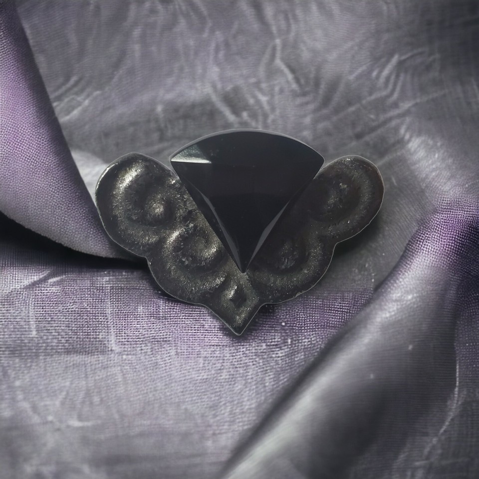 Vintage Women's Brooch, Women's Jewelry, Women's Pin, Black and Silver ...