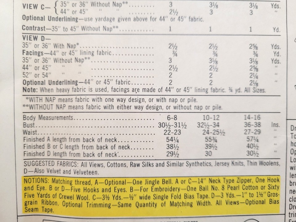 Vintage McCall's Rajah Dress in 3 Lengths Pattern #9607 Size MED CUT ...