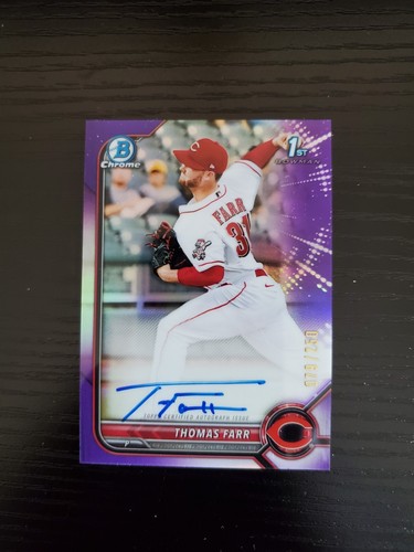 Thomas Farr - 2022 Bowman Chrome 1st Autograph - PURPLE REFRACTOR AUTO ...