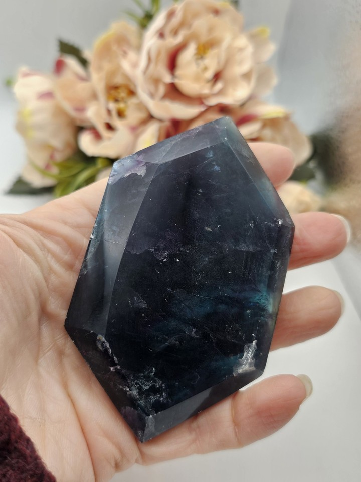 ️SALE ️ Dark Rainbow Fluorite Crystal diamond shape Purple Blue 172g ...