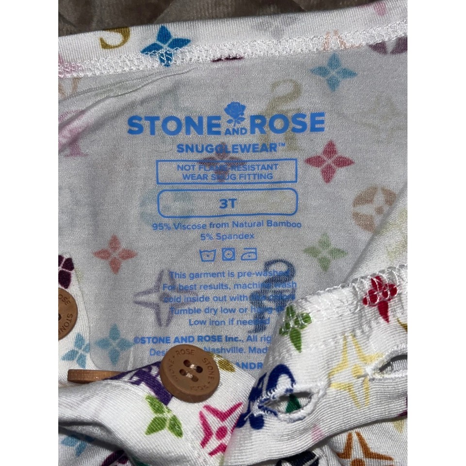 Stone and Rose Kids Snugglewear Bamboo Pajama Set Multi Color Logo ...