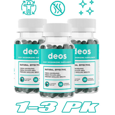 1-3Pk DEOS Internal Deodorant Supplement – Full Body Deodorizer - 30 ...