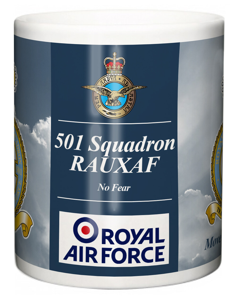 RAF 501 Squadron RAUXAF Tea Mug, Crest Motto, Brize Norton Base Royal ...