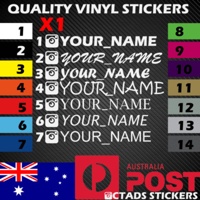 X1 Insta gram name Sticker Vinyl Decal JDM Drift Car 1000mm wide custom ...