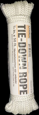 New U-Haul Tie Down Rope 480 lbs Polyester Fibers 3/16 In x 50 ft | eBay