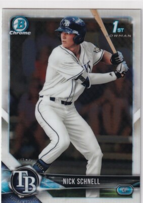 2018 BOWMAN CHROME 1ST RC NICK SCHNELL TAMPA BAY RAYS FIRST ROOKIE (QTY ...