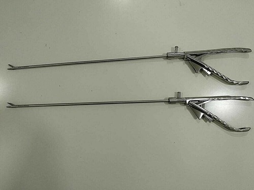 Laparoscopic V Type Needle Holder Right Left Curved Jaw Surgical ...