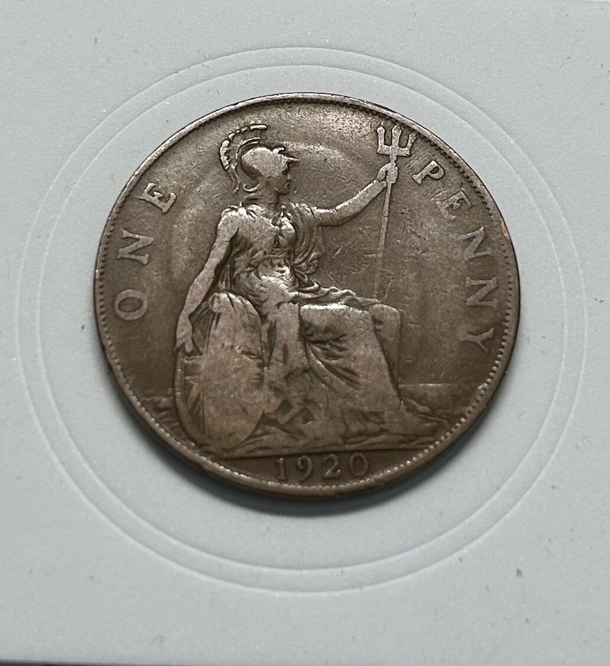 GREAT BRITAIN ONE PENNY 1920 King George V Nice Detail (F83) | eBay