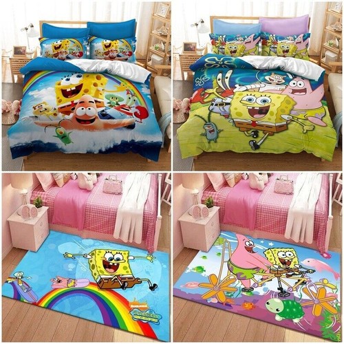 Spongebob Squarepants Quilt Duvet Cover Pillowcase Bedding Set Bedroom ...
