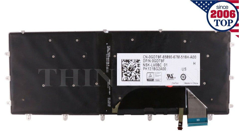 Genuine US Keyboard Backlit for Dell XPS 15 9550 9560 9570 15BR VC22N ...