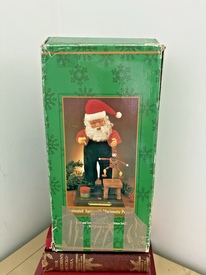 vintage retro father christmas santa animated puppet decoration novelty ...