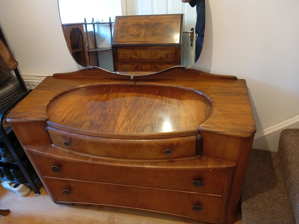Vintage Art Deco Style Dressing Table with Mirror and Drawer | eBay