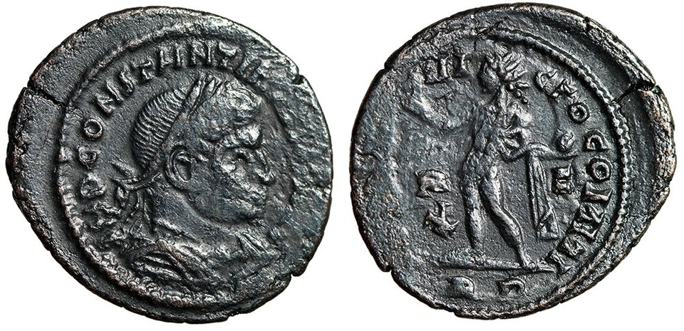 CONSTANTINE I THE GREAT Roman Coin w COA Portrait & Sol ROME MINT ...