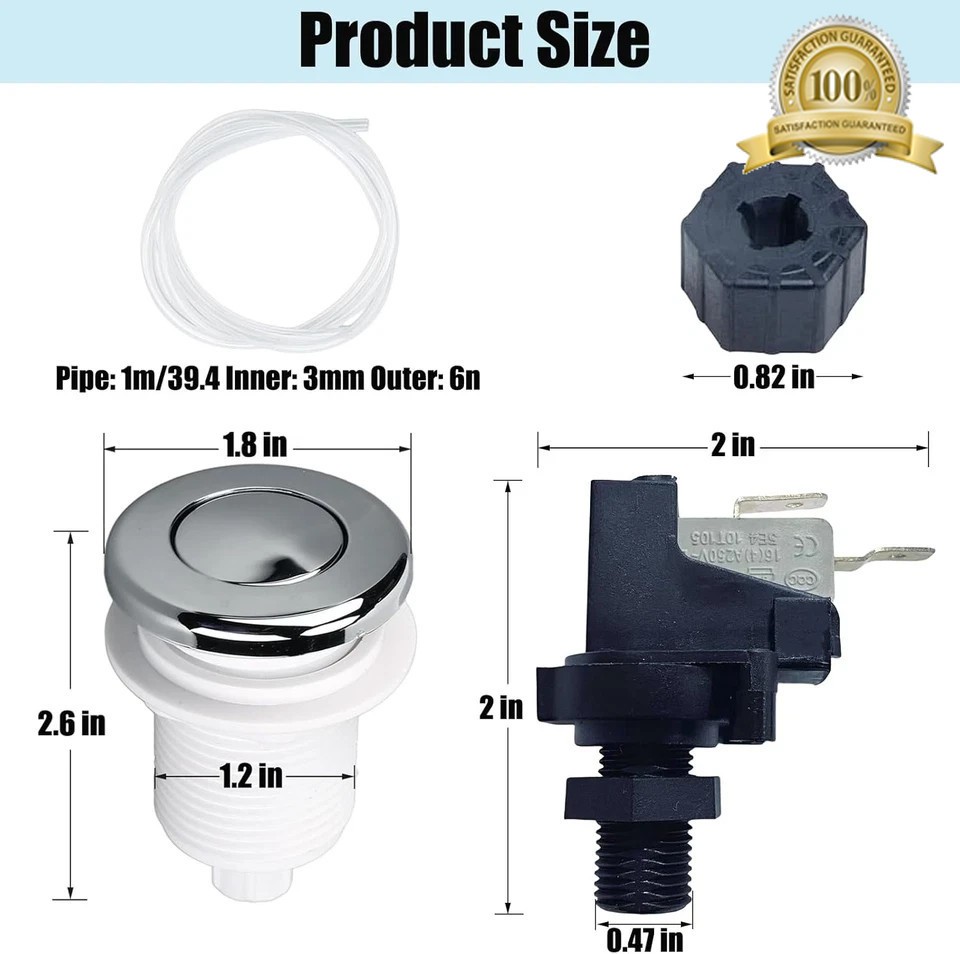 16a hot tub spa jet whirlpool bath air activated on off push button air ...
