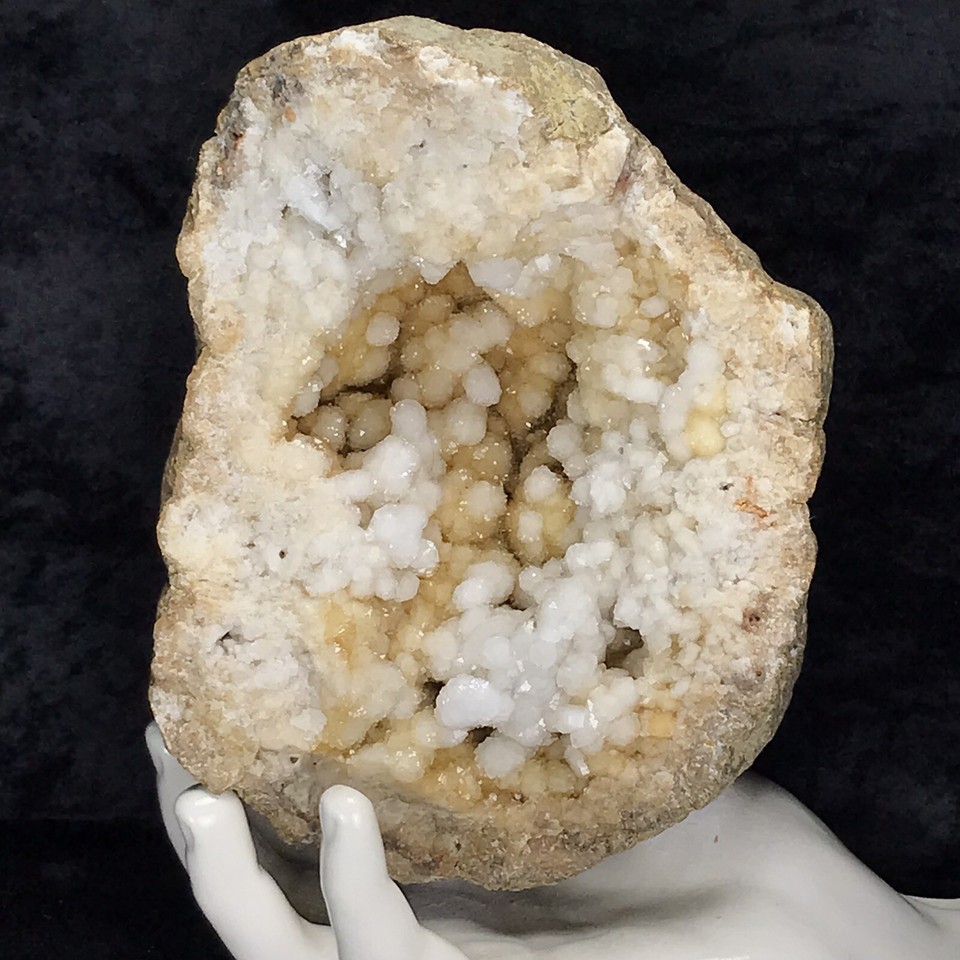 6” Geode Golden Healer Crystal Cluster Spirit Duzy Chalcedony Iron ...