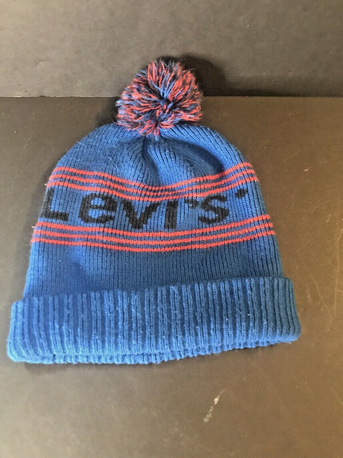 Levi's Stocking Cap Vintage Orange and Blue Pom Pom B… - Gem