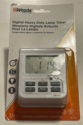 Woods Heavy Duty Digital Plug-In Timer 50009WD Indoor 7-Day 2 Grounded ...