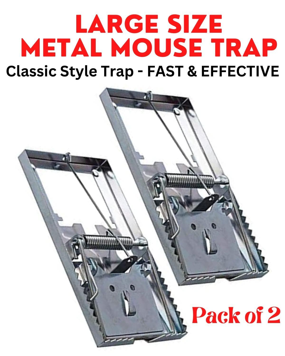 2 Large Mouse Traps Reusable Metal Bait Mice Mouse Traps Rodent Pest ...