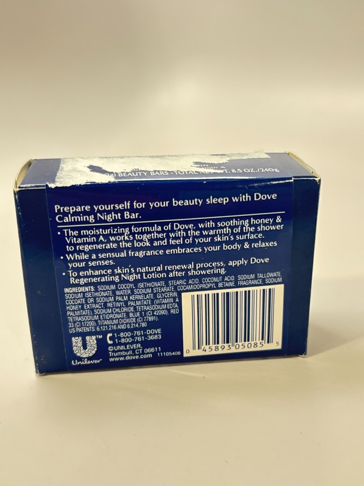 Dove Calming Night Moisturizing Lotion Soap Bar Honey Vitamin A ...