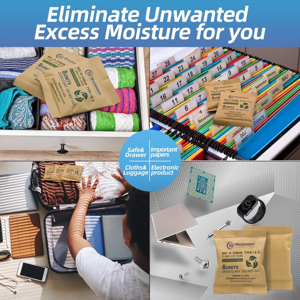 Kraft Clay 264 Gram 10 Packs Desiccants Packs for Safe Dehumidifier for ...