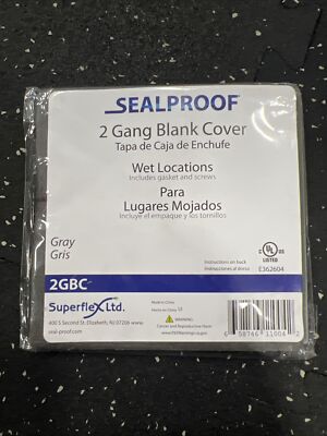 Sealproof 2-Gang Metallic Blank Weatherproof Outlet Cover, UL Listed ...