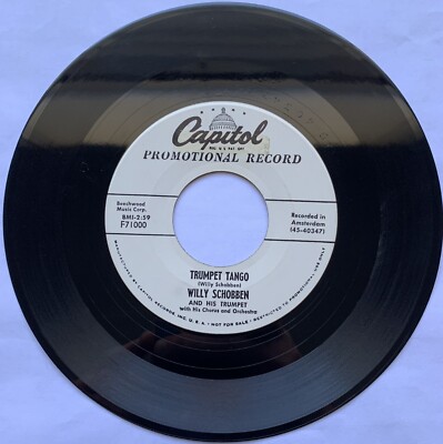 WILLY SCHOBBEN CAPITOL F71000-TRUMPET TANGO-PONY PARADE-45RPM 7"-FOLK ...