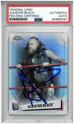 ALEISTER BLACK SIGNED AUTOGRAPH SLABBED WWE 2021 TOPPS CHROME CARD PSA ...